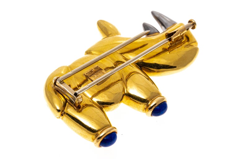 Chaumet Paris 18k Yellow Gold Sapphire, Diamond and Lapis Rhinoceros ...