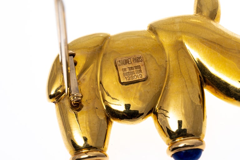 Chaumet Paris 18k Yellow Gold Sapphire, Diamond and Lapis Rhinoceros ...