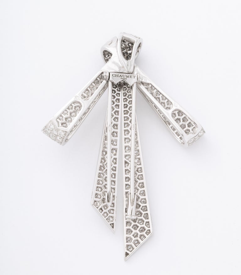 Chaumet Paris Diamond Bow Brooch For Sale at 1stDibs