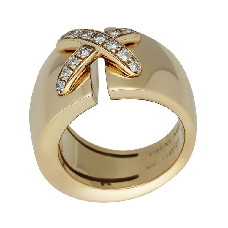 Chaumet Paris 'Liens Croisés' Diamonds Gold Ring at 1stDibs