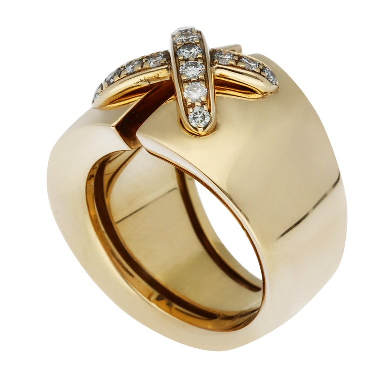 Chaumet Paris 'Liens Croisés' Diamonds Gold Ring at 1stDibs