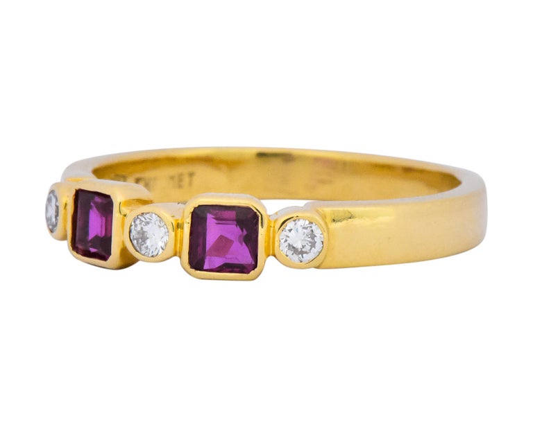 Chaumet Paris Ruby Diamond 18 Karat Gold Stacking Ring For Sale at 1stdibs