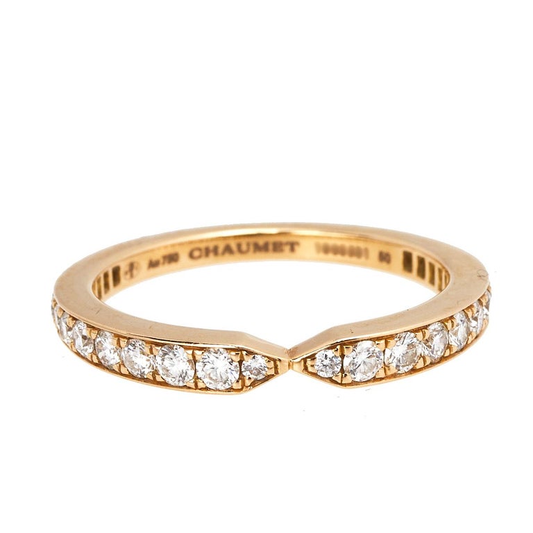 Chaumet Triomphe de Chaumet Diamond 18K Rose Gold Wedding Band Ring ...