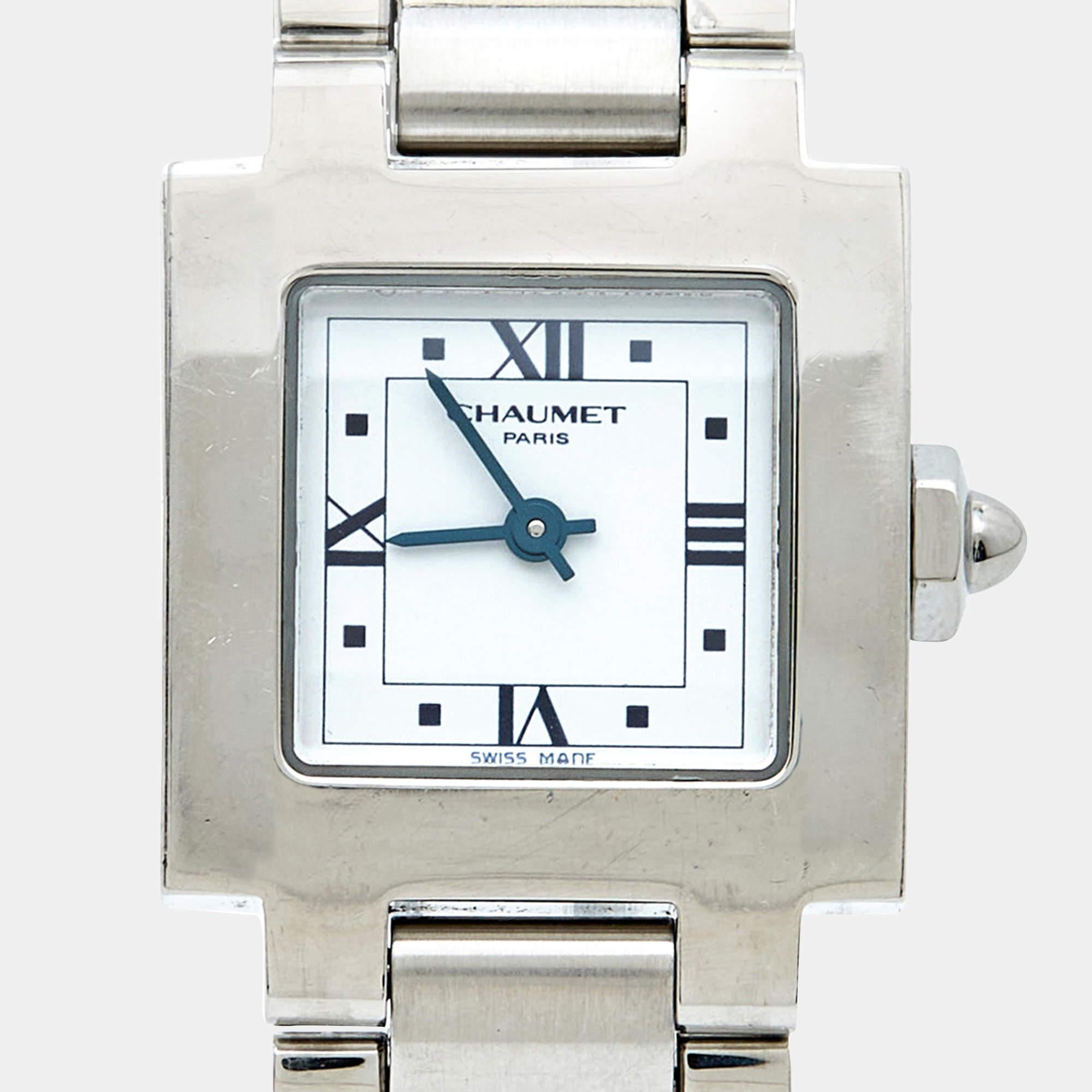Chaumet White Stainless Steel Women's Wristwatch 21 mm For Sale at 1stDibs