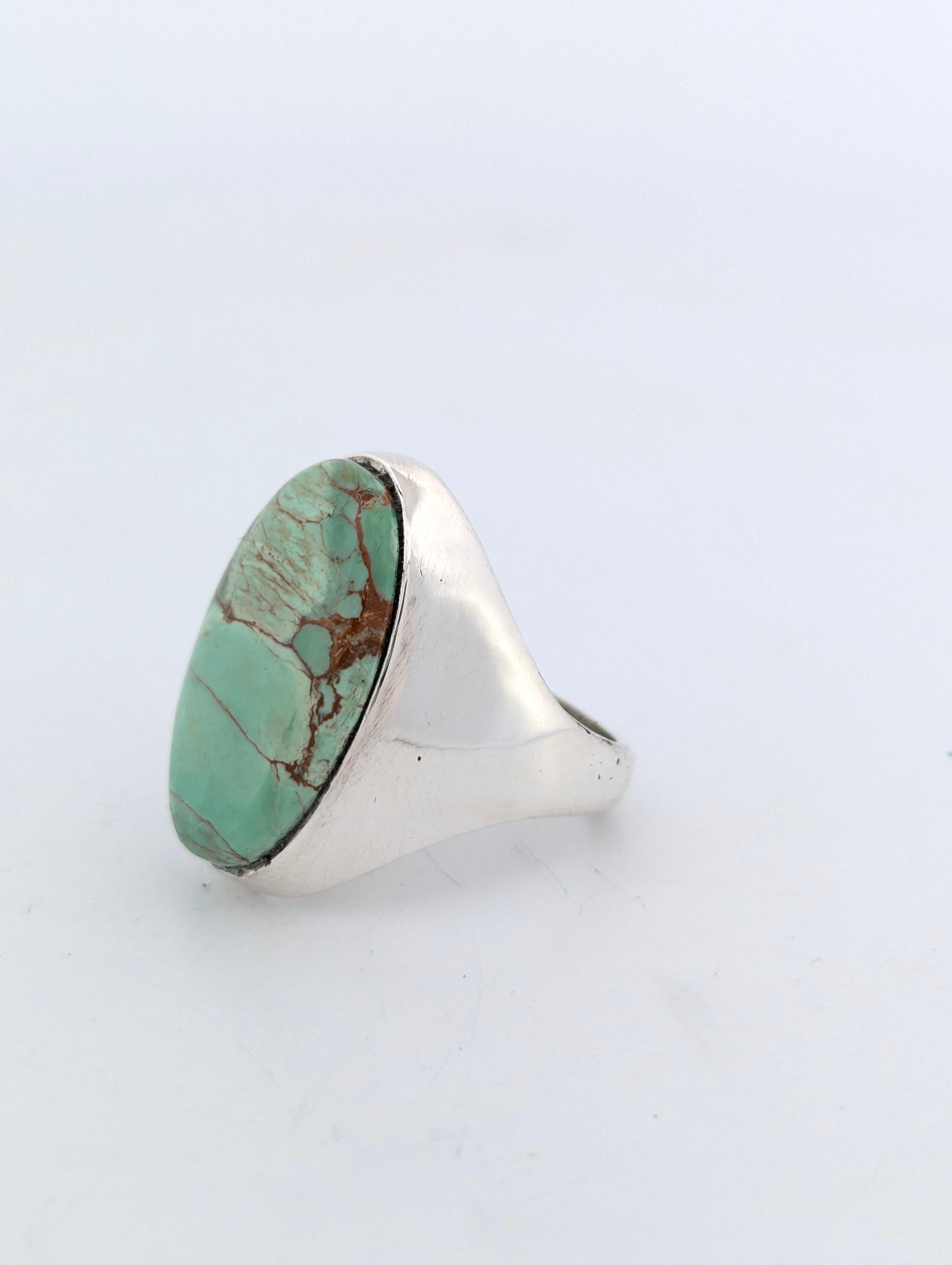 Cheatin' Ike New sterling silver turquoise ring with single stone inlay ...