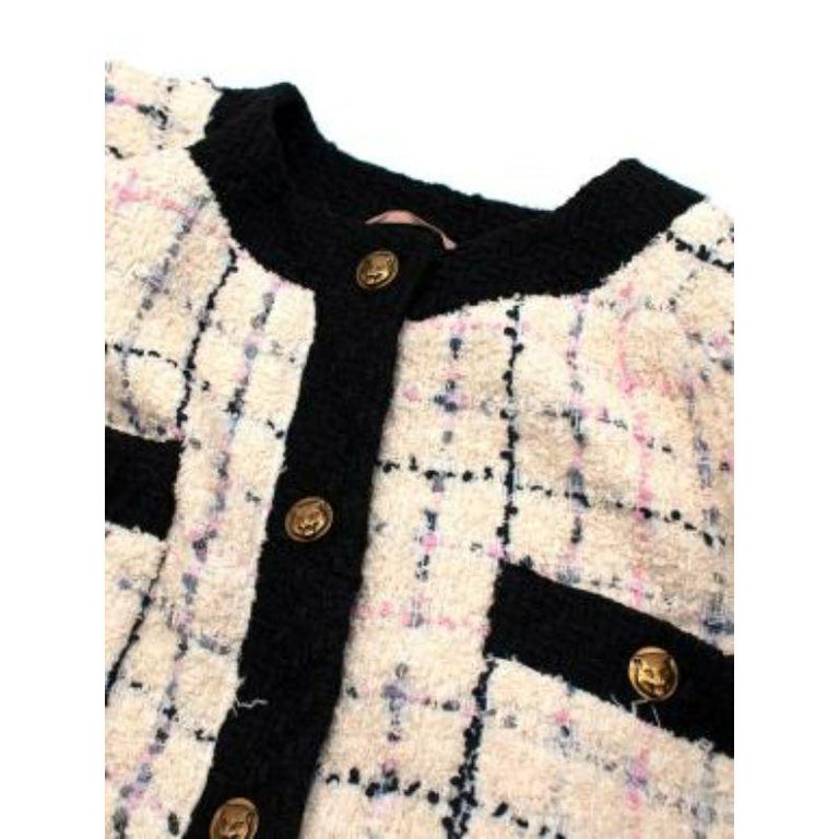 checked bouclé tweed jacket For Sale at 1stDibs