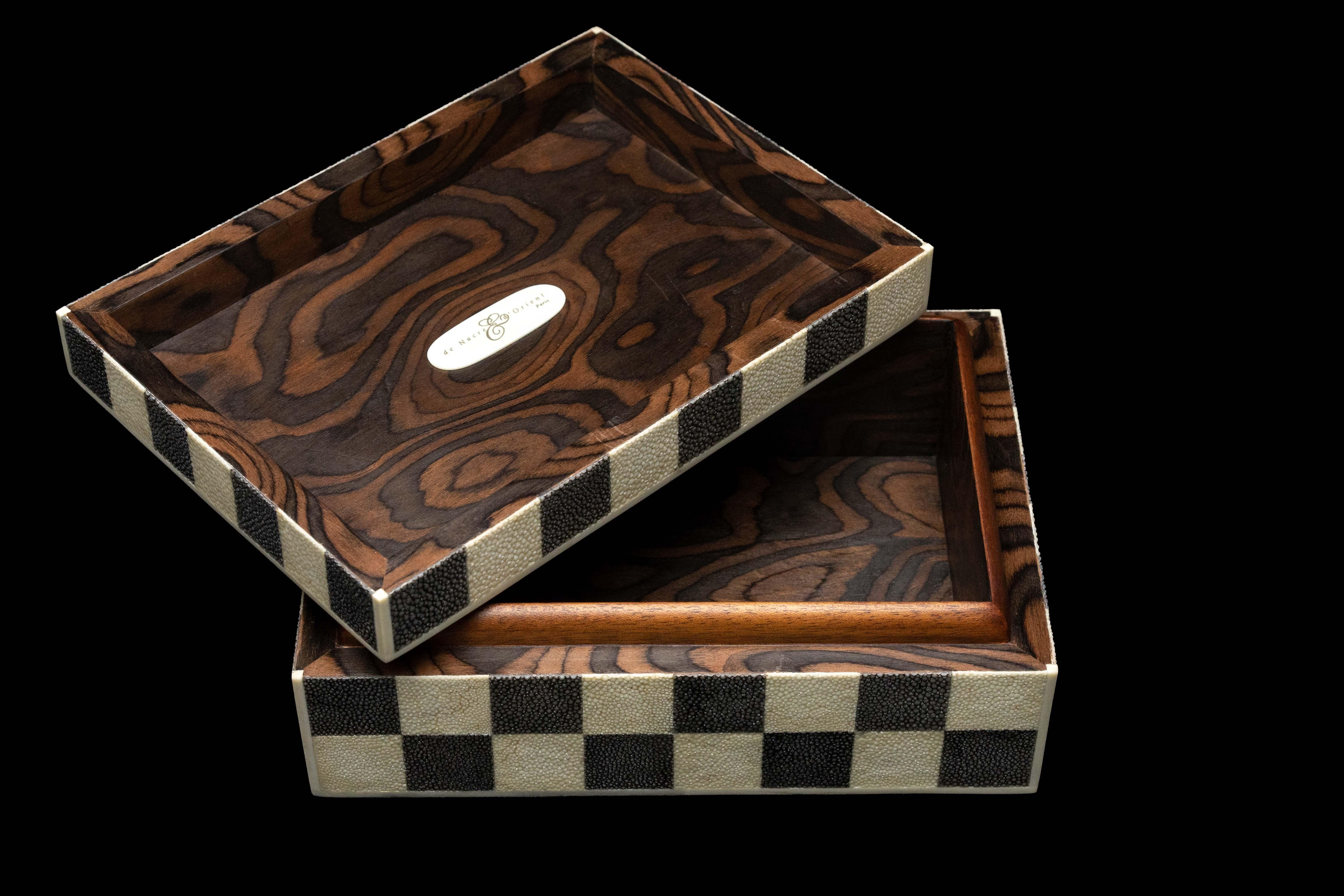 Checkerboard Shagreen Box at 1stDibs | checkerboard box