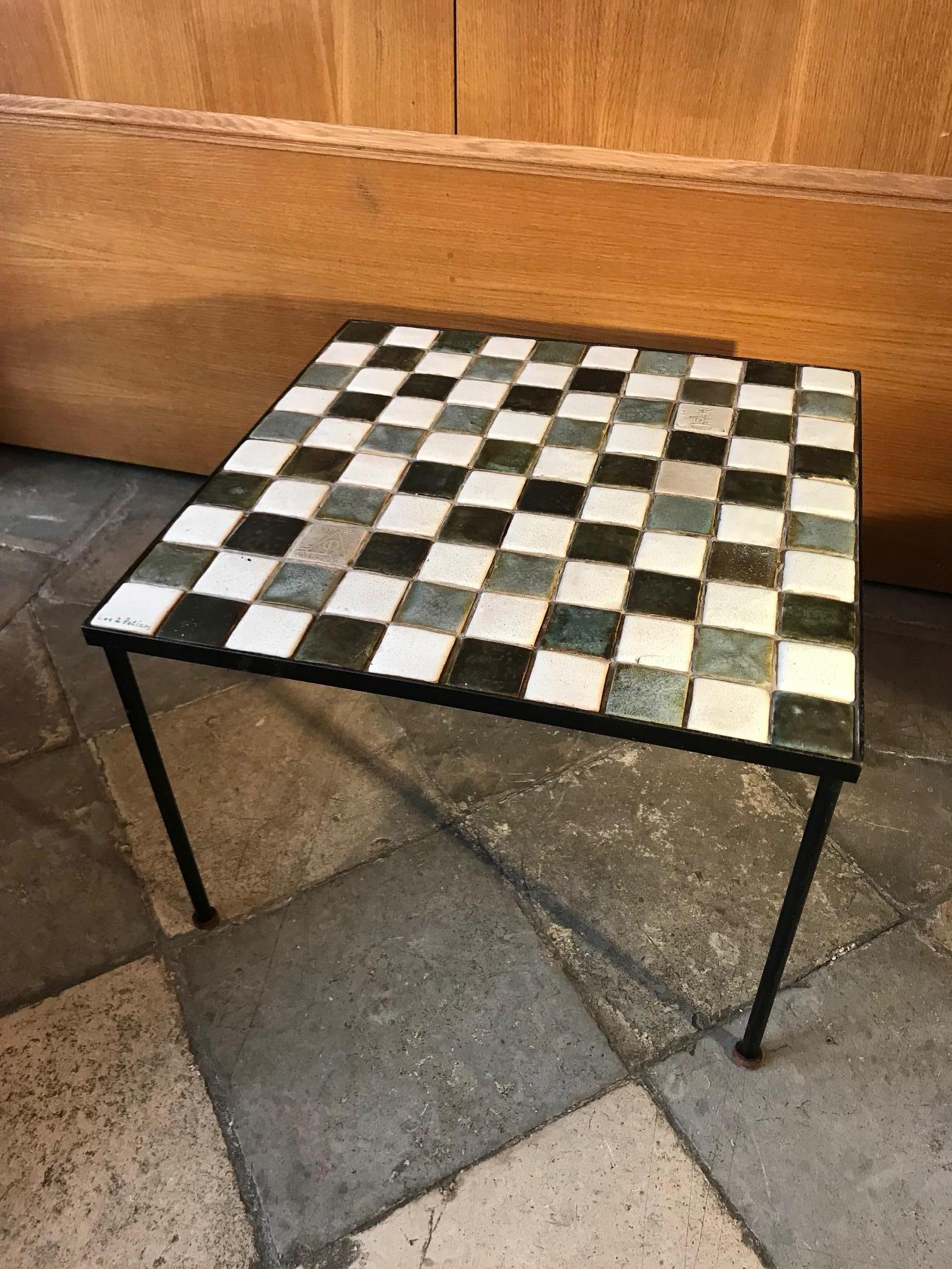Checkers Board or Coffee Table by Les 2 Potiers at 1stDibs | checkers ...