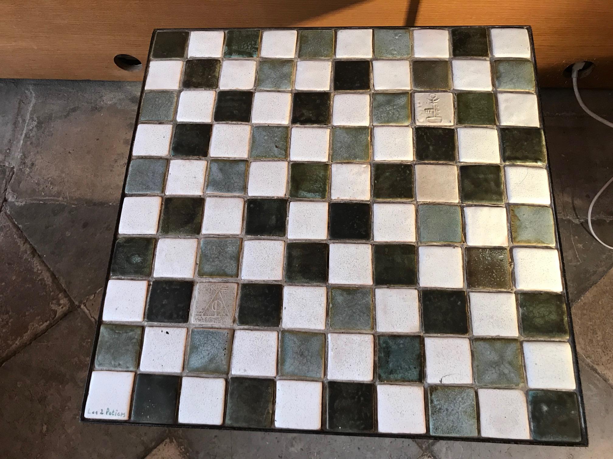 Checkers Board or Coffee Table by Les 2 Potiers at 1stDibs | checkers ...