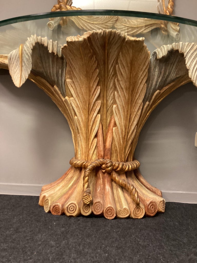 Chelini Italien Console with Mirror Hand Carved 70s 80s Hollywood ...