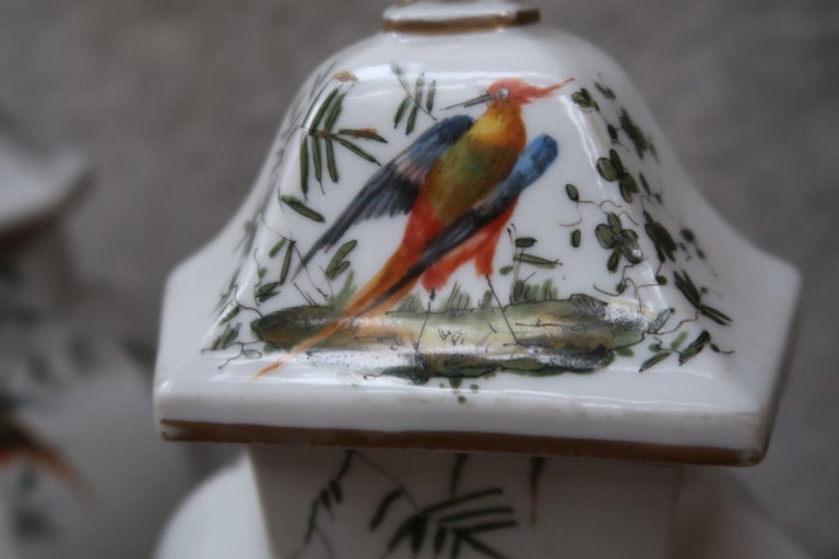 Chelsea, Pair of Color Birds Neoclassical English Porcelain Signed ...