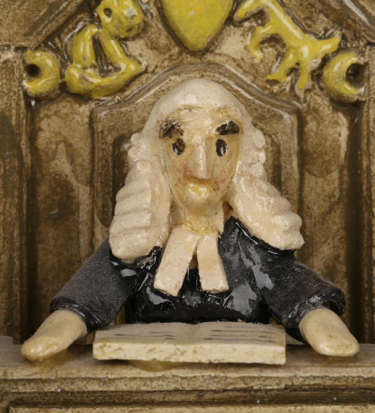 Chelsea Pottery Studio Pottery Figural Courtroom Scene For Sale at 1stDibs