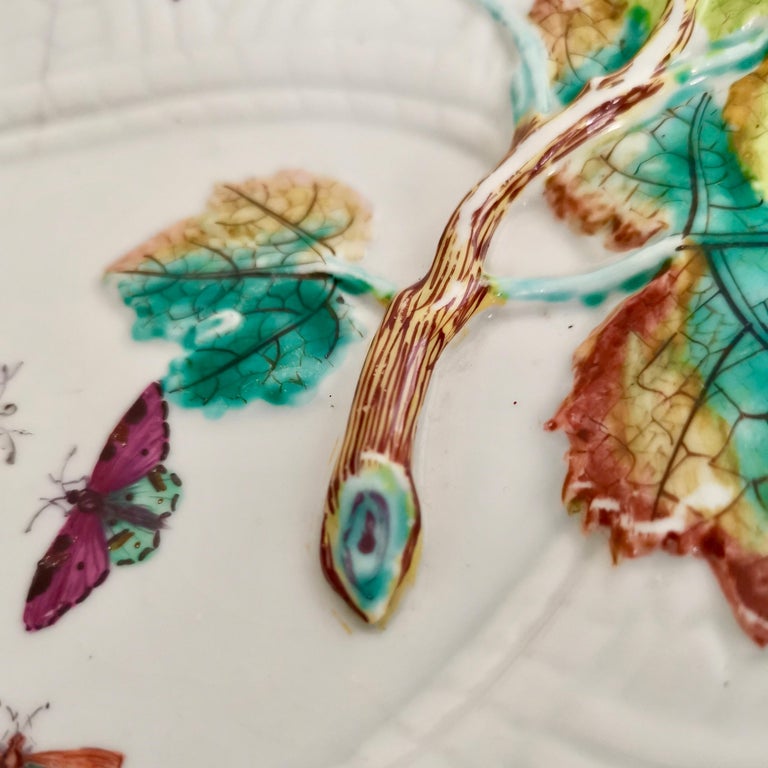 Chelsea Porcelain Serving Dish, Embossed Vines and Moths, Georgian ...