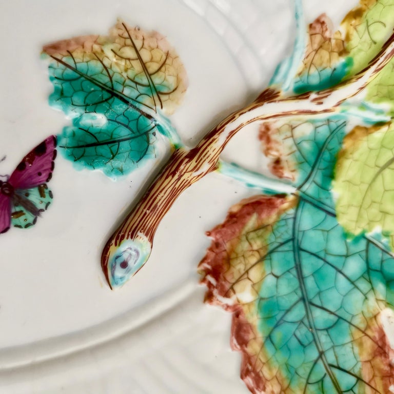 Chelsea Porcelain Serving Dish, Embossed Vines and Moths, Georgian ...
