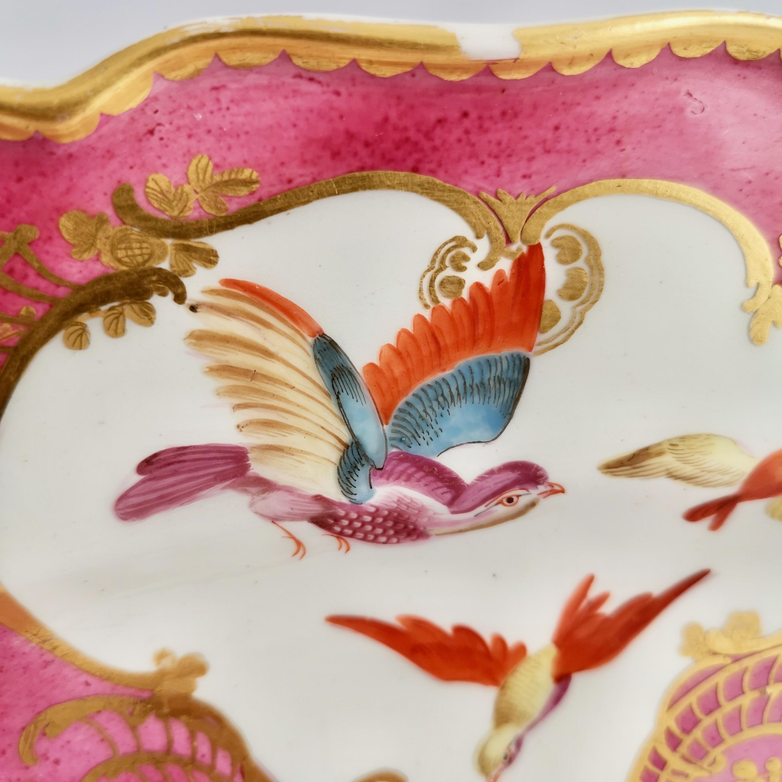 Chelsea Serving Platter, Pink with Sèvres Style Birds and Gilt, Rococo ...