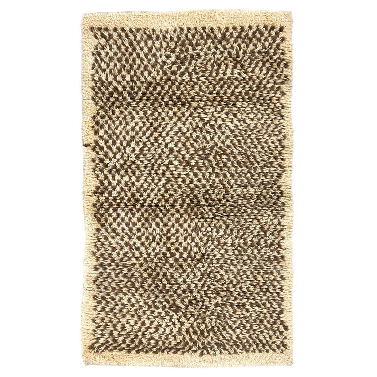 Chequered "Tulu" Rug Made of Natural Undyed Wool at 1stDibs