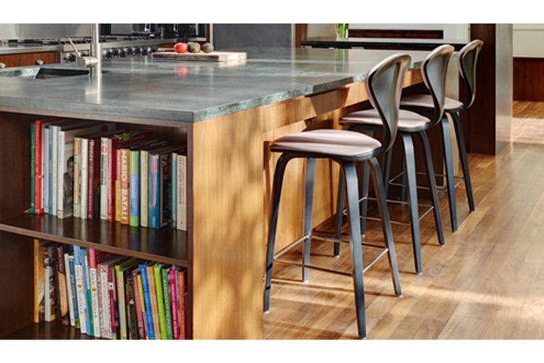 Cherner Bar Stool with Wood Base For Sale at 1stDibs