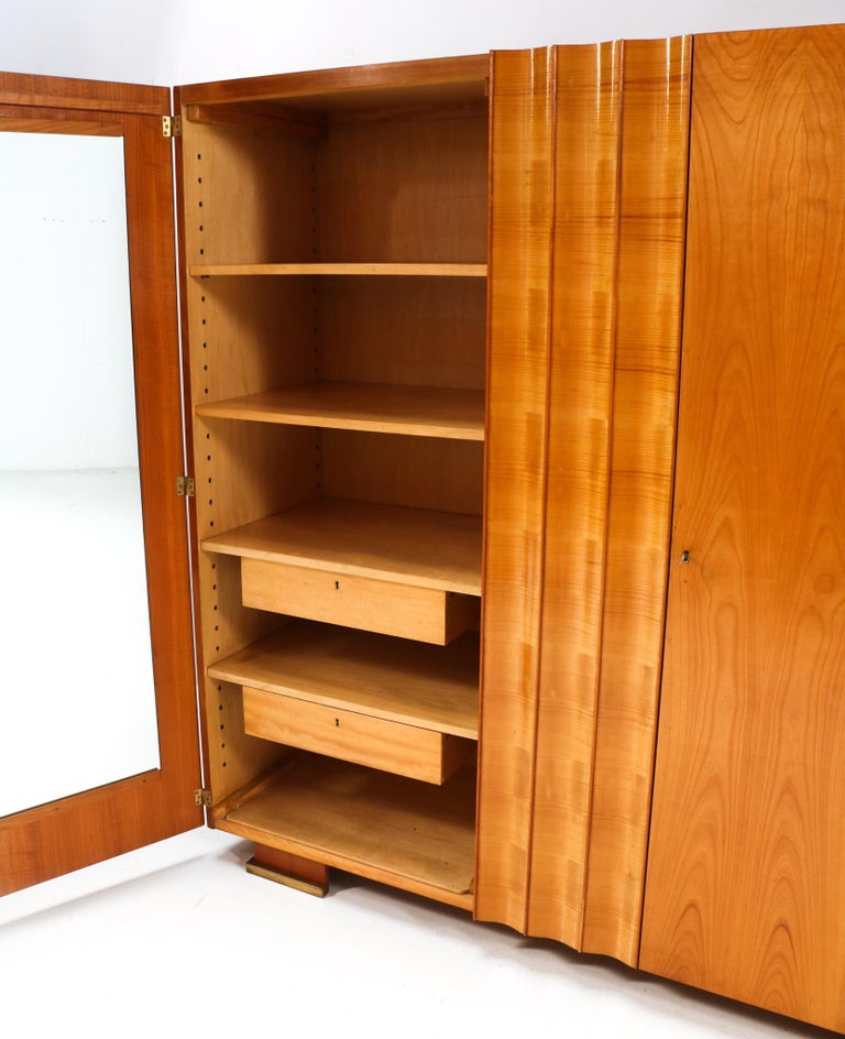Cherry Art Deco Armoire or Wardrobe by De Coene Frères, 1930s For Sale ...