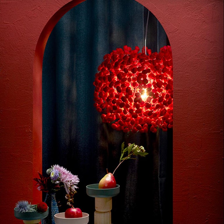 Cherry Moon by Ango, Hand-Crafted Silk Cocoon Pendant Light in Cherry ...