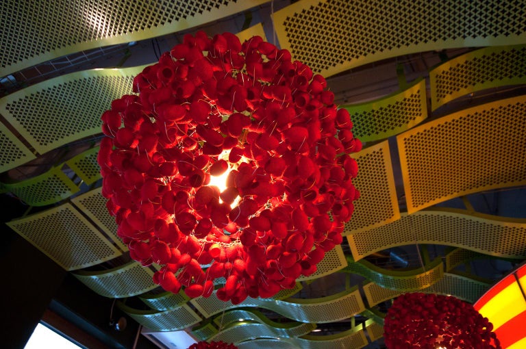 Cherry Moon by Ango, Hand-Crafted Silk Cocoon Pendant Light in Cherry ...