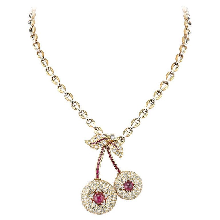 Cherry Pendant Necklace For Sale at 1stDibs
