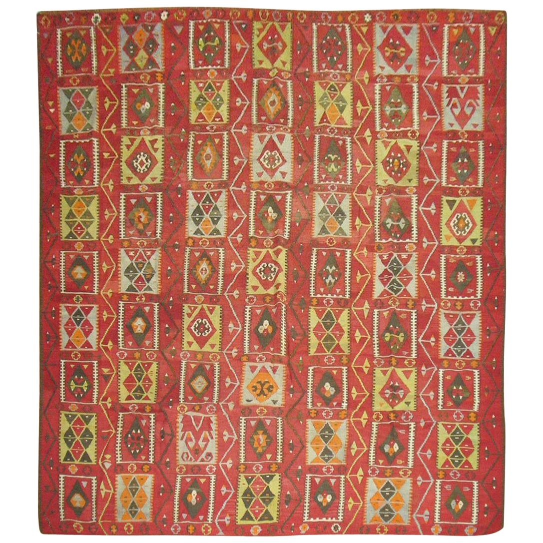 Rare semi antique turkish prayer kilim at 1stDibs