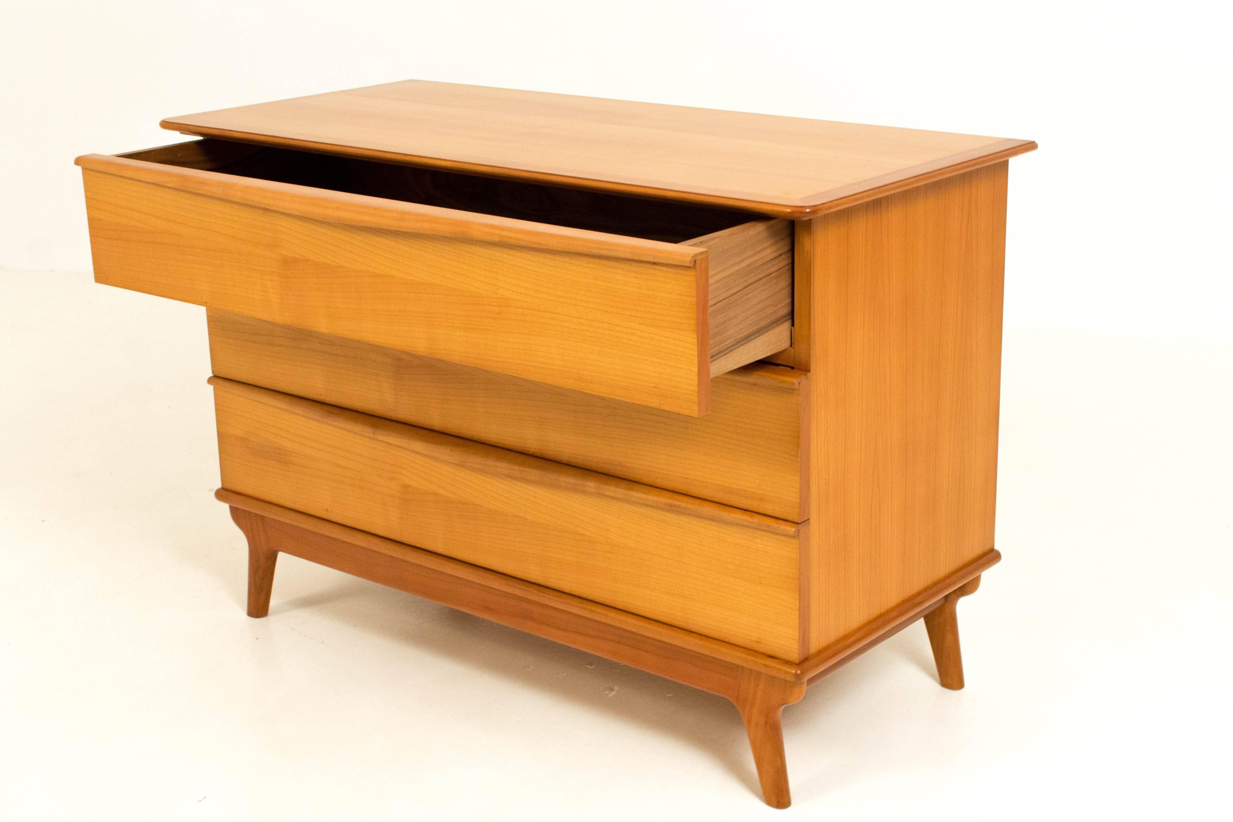 Cherrywood Mid-Century Modern Organic Commode, 1970s For Sale at 1stDibs