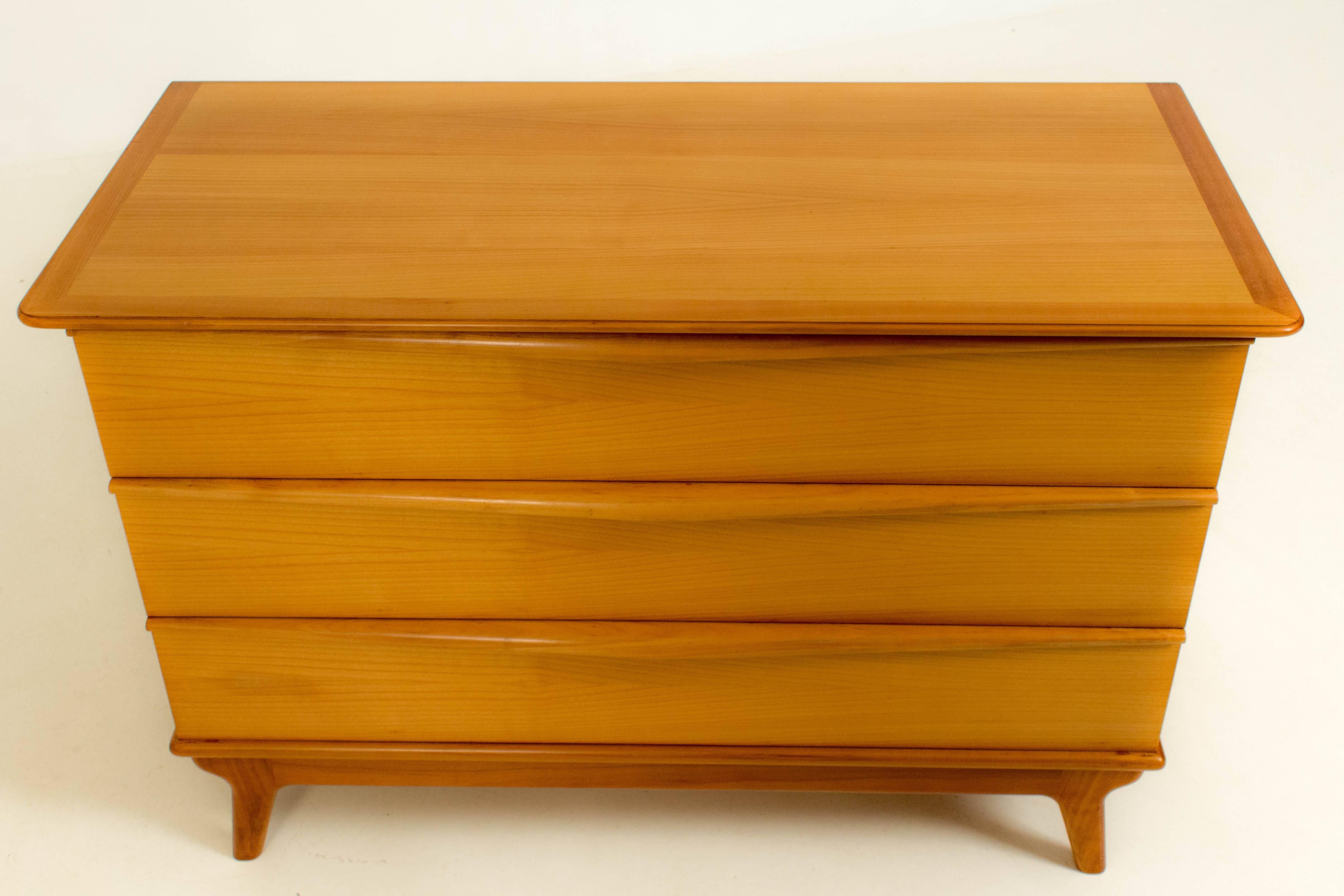 Cherrywood Mid-Century Modern Organic Commode, 1970s For Sale at 1stDibs