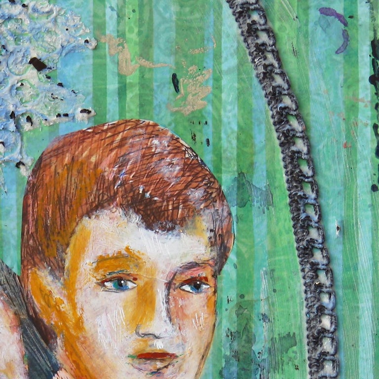 Cheryl Tall - Surrealist Mixed Media Artwork, "Ladders" For Sale at 1stDibs