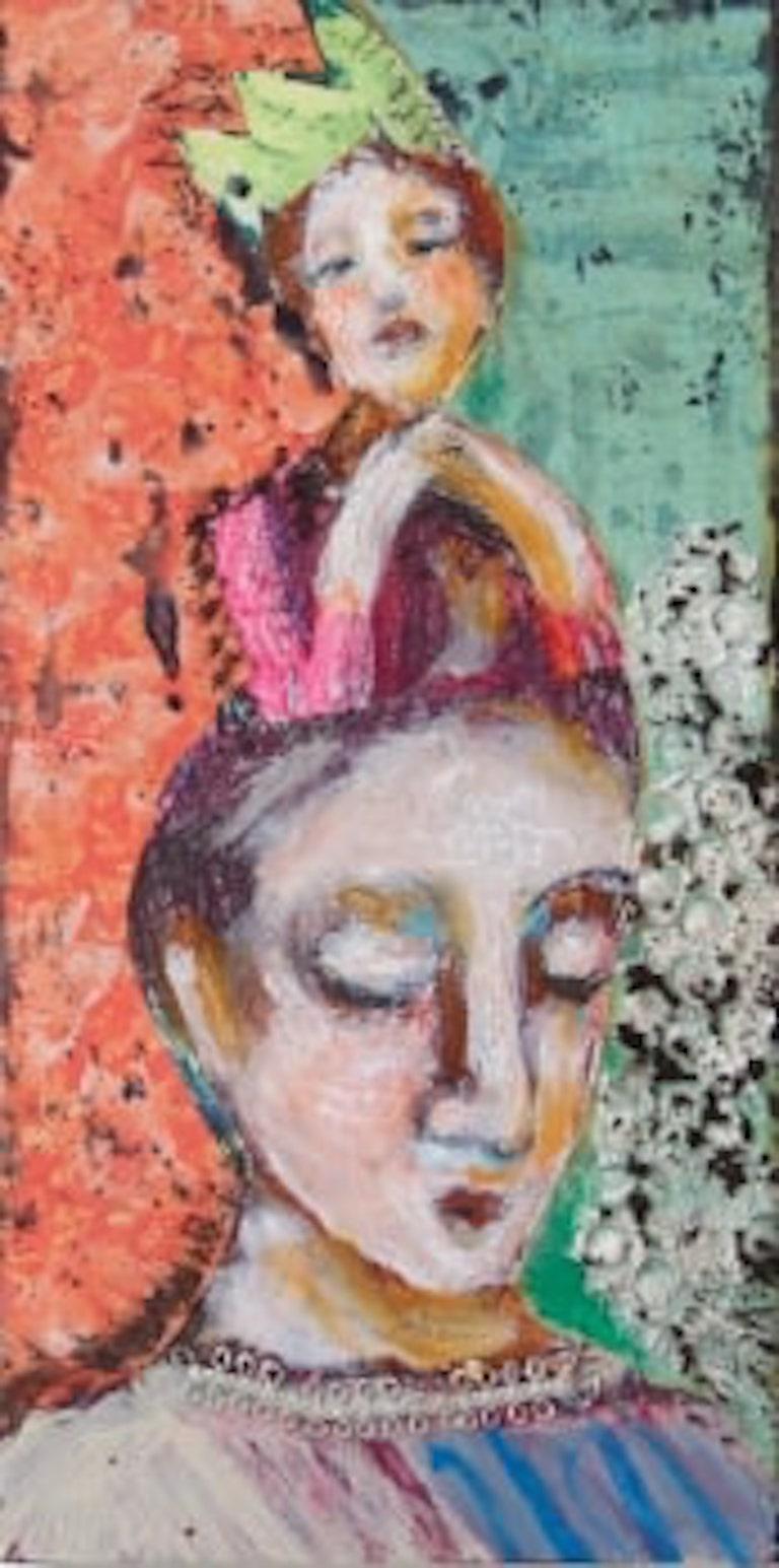 Cheryl Tall - Surrealist Mixed Media Artwork, "Sanada" For Sale at 1stDibs