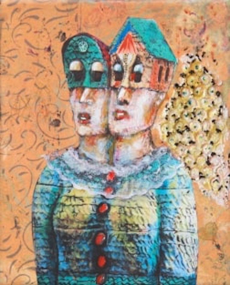 Cheryl Tall - Surrealist Mixed Media Artwork, "The New House" For Sale ...