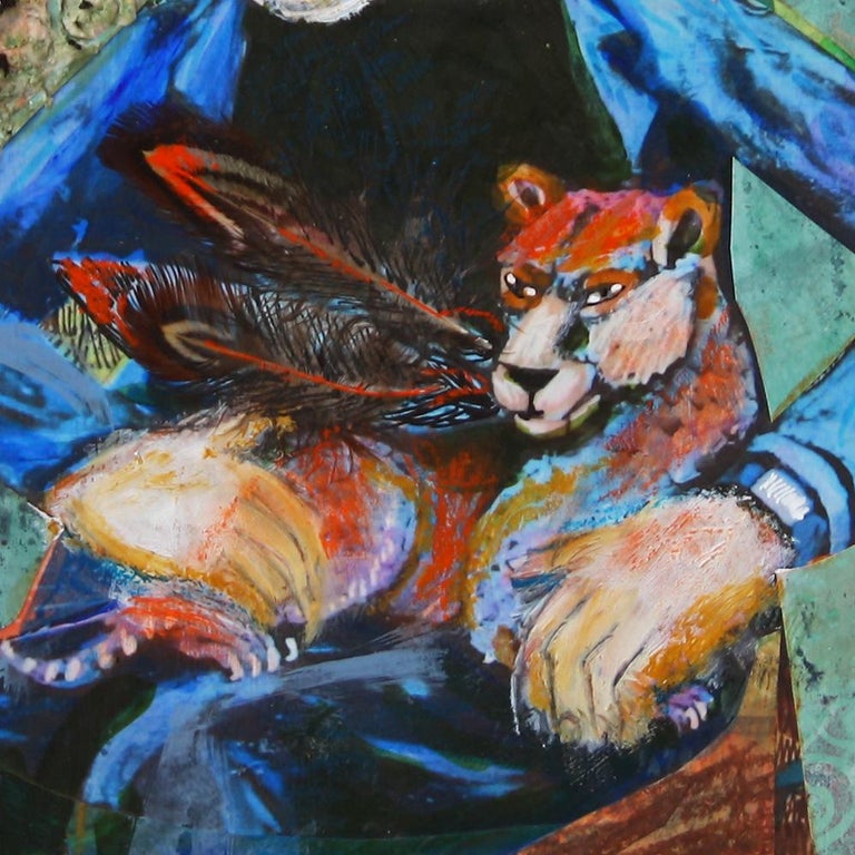 Cheryl Tall - Surrealist Mixed Media Art Artwork, "Two Brothers with ...