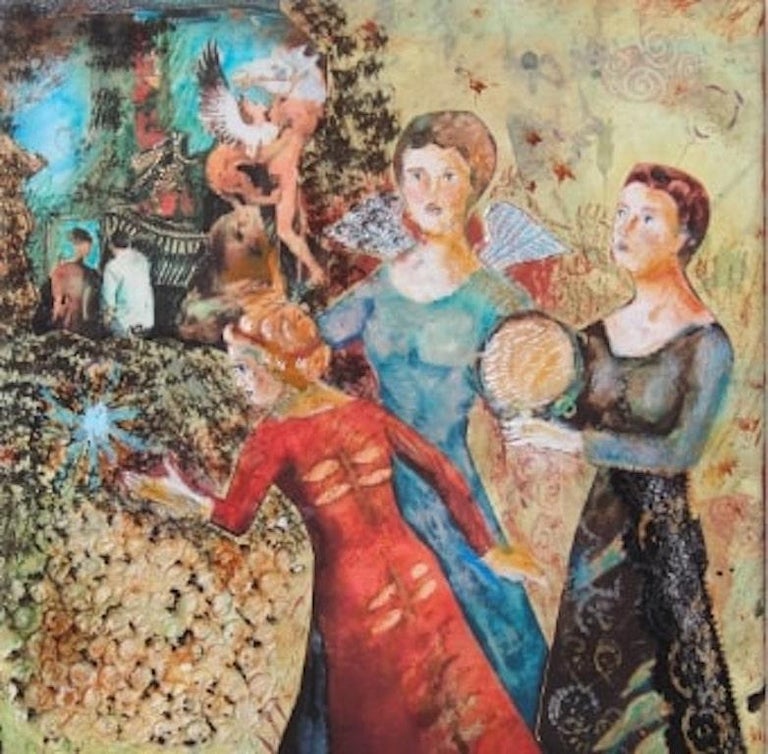 Cheryl Tall - Surrealist Mixed Media Artwork, "Circle Dance" For Sale ...