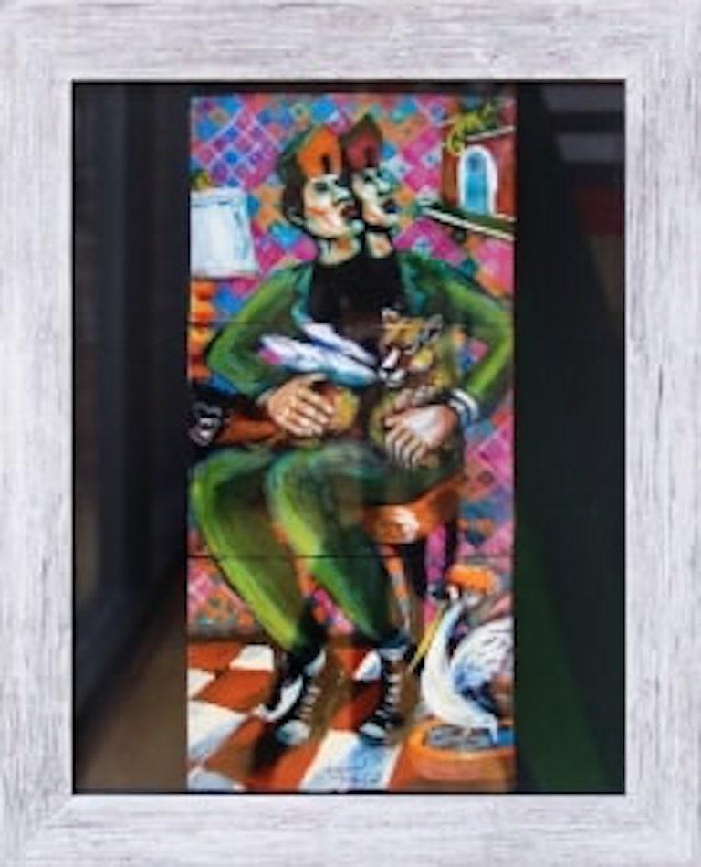 Cheryl Tall - Surrealist Painting, "Zookeeper Triptych" For Sale at 1stDibs
