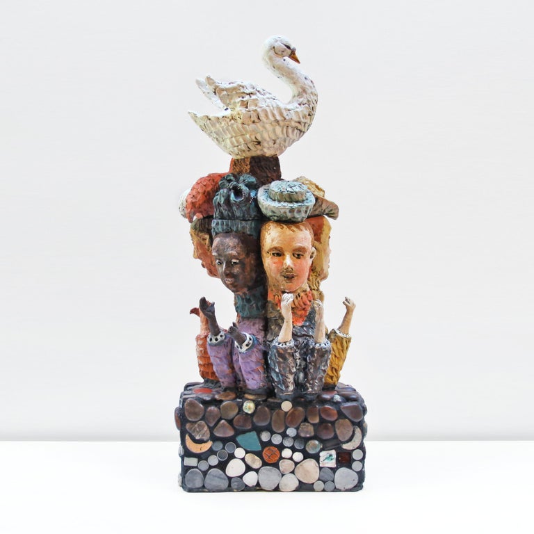 Cheryl Tall - Surreal Figurative Sculpture, "Swan Tower" For Sale at ...