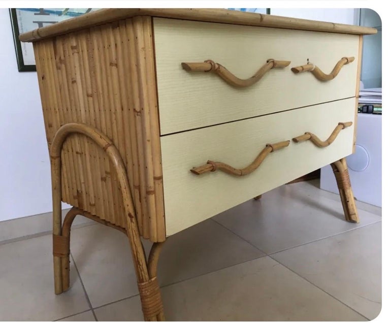 Chest of Draw in Formica and Bamboo For Sale at 1stDibs
