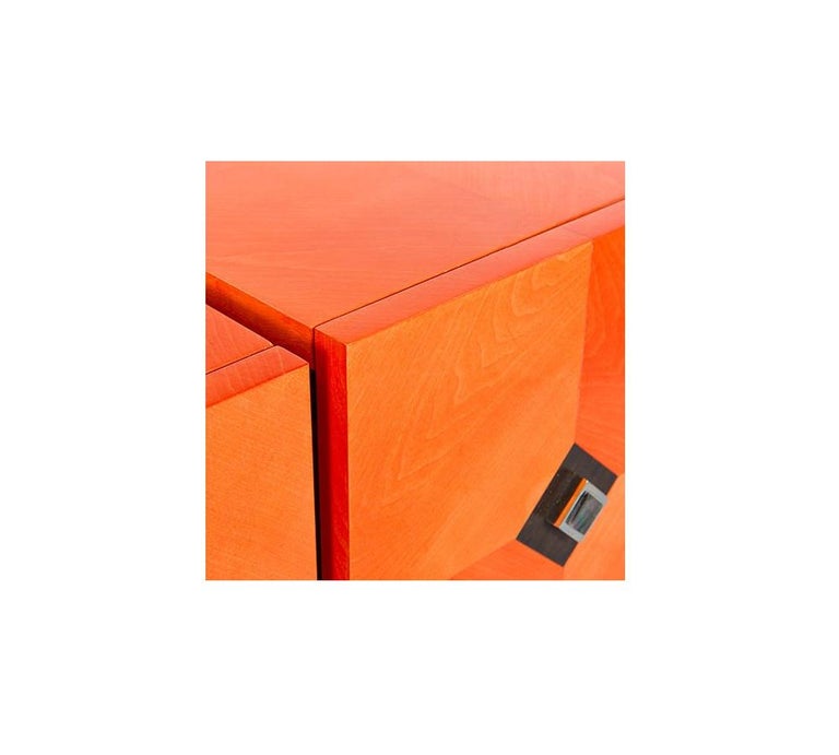 Chest of Drawers "Losange" in Orange Tinted Sycomore Open is Tow ...