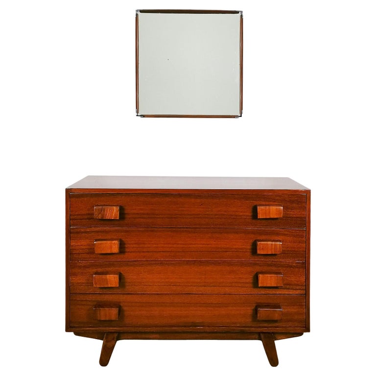Chest of Drawers with Matching Mirror, Italy, 1950 For Sale at 1stDibs