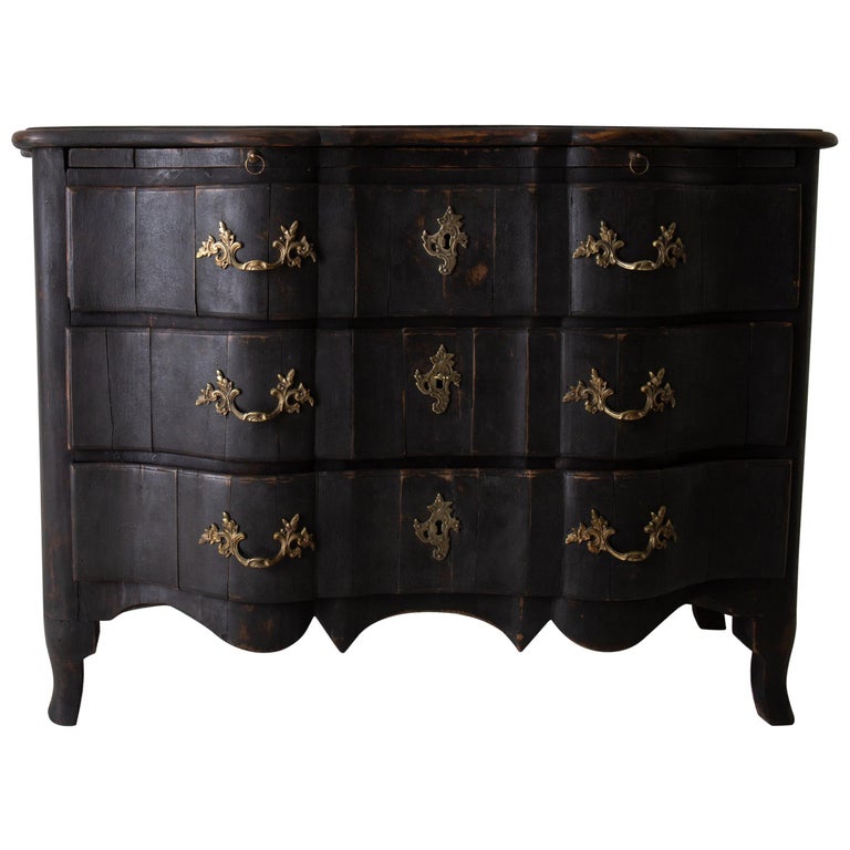 Chest Swedish Baroque Period Black, Sweden at 1stDibs