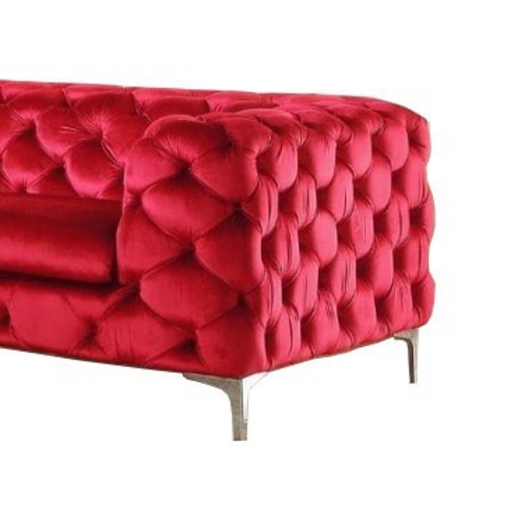 Chester 2 Seater Sofa, Red Wine Velvet New For Sale at 1stDibs