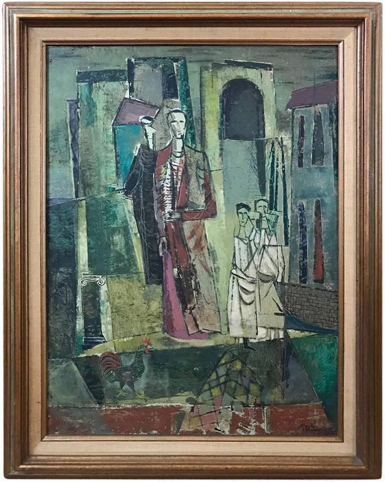 Chester Dixon Snowden 1 - Cubist Abstract Figurative Painting For Sale ...