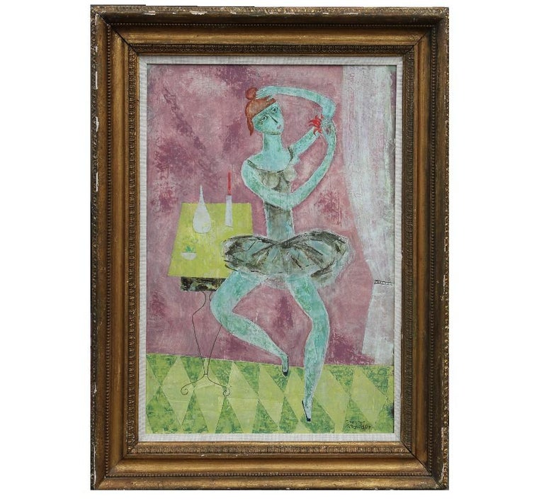 Chester Dixon Snowden 1 - Pastel Tonal Ballerina Figurative Interior ...