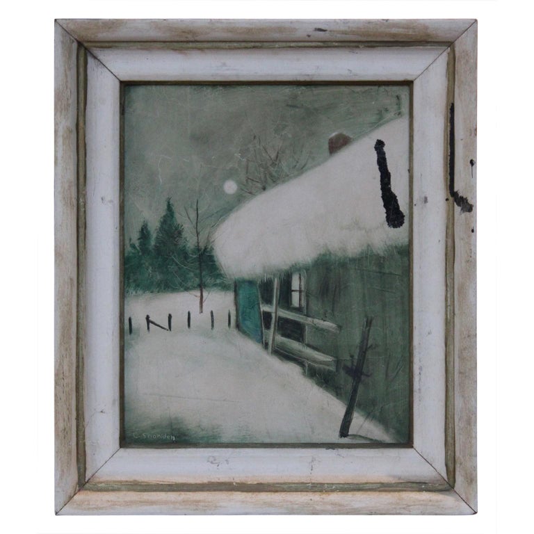 Chester Dixon Snowden 1 - Winter Scene with a House at 1stDibs