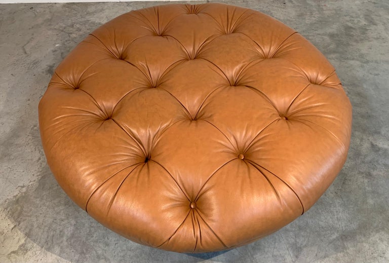 Chesterfield Style Leather Tufted Cocktail Ottoman By Pearson at 1stDibs
