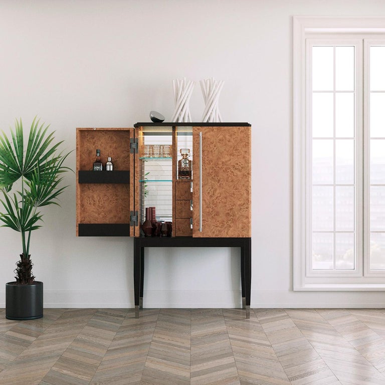 Chestnut Burl G.Bar Cabinet For Sale at 1stDibs | burl bar cabinet ...