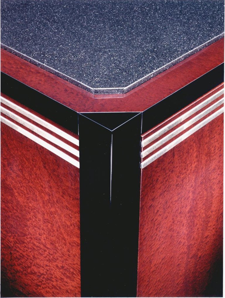 Chestnut Ribbon Sapele Chevron Buffet by Lee Weitzman For Sale at 1stDibs