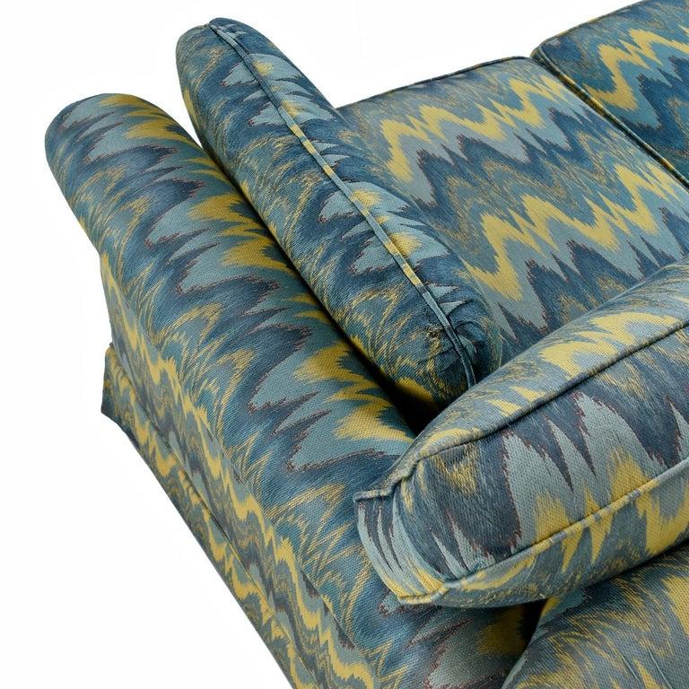 Chevron Fabric 1970s Baker Sofa at 1stDibs