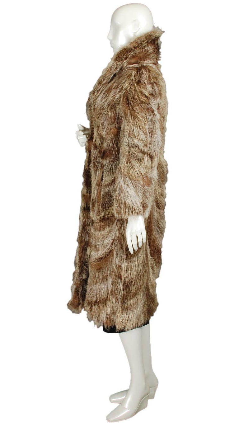 Chevron Pelt 3/4 Length Collegiate Raccoon Fur Homecoming Stadium Coat ...