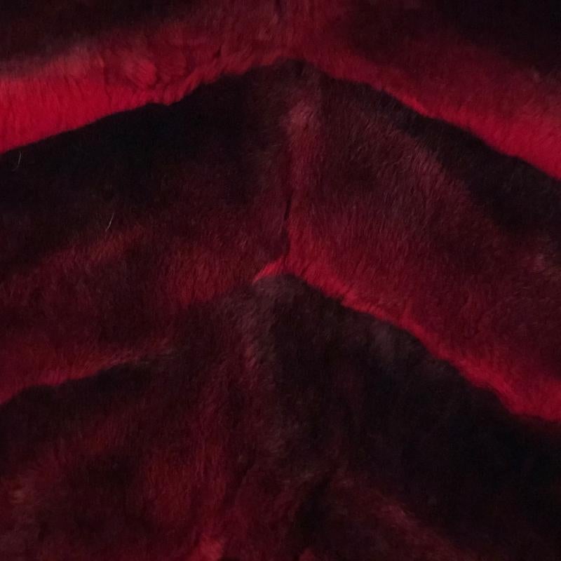 Chevron Red Castor Rex Rabbit Fur Pillow Euro Cushion For Sale at ...