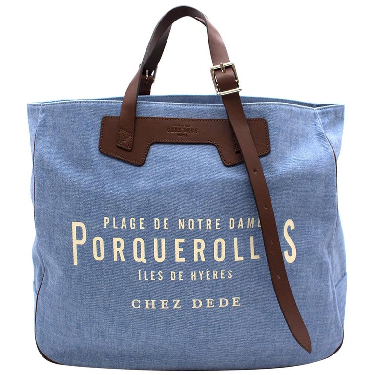 Chez Dede Blue Porquerolles Tote Bag at 1stDibs